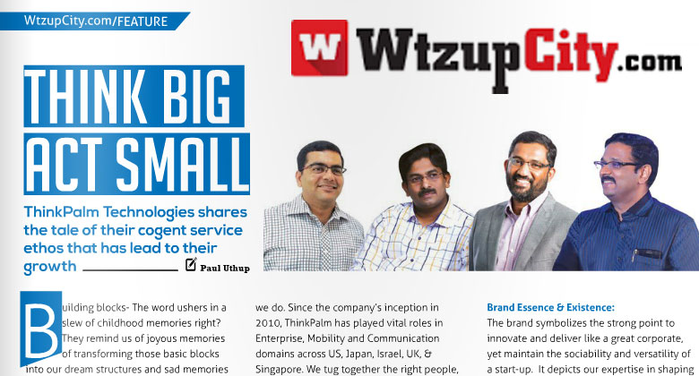 ThinkPalm Features in WtzupKochi | ThinkPalm